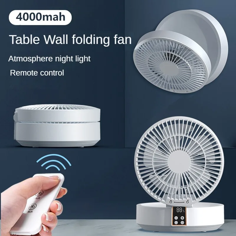 4000mah-Remote-Control-Electric-Fan-Head-Shaking-Folding-Wall-Mounted ...