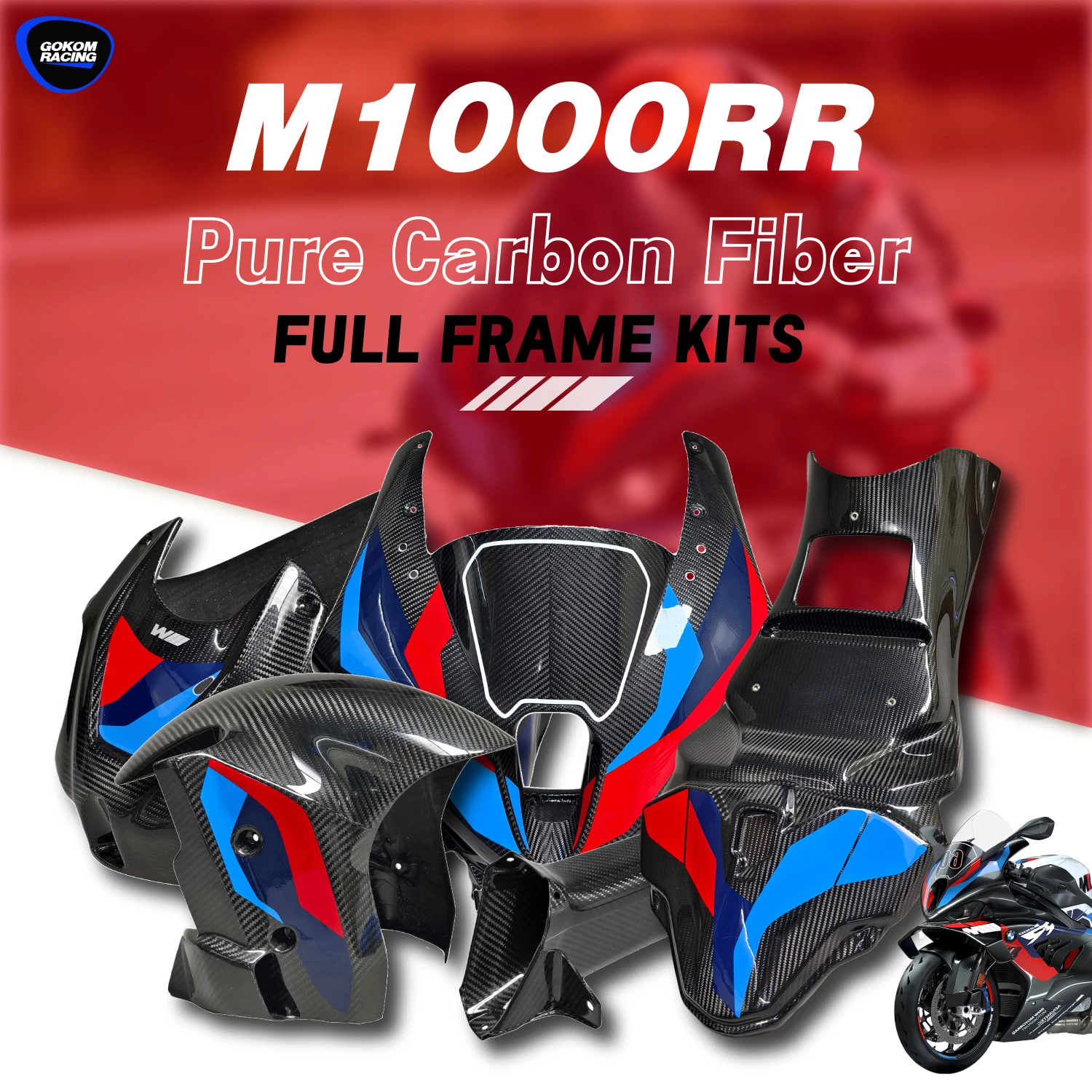 For-BMW-M1000RR-2023-2024-Racing-Carbon-Fiber-Bodywork-kit-Full-Fairing ...