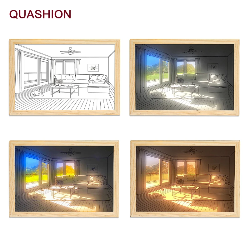 2023 New Wooden Dimming Wall Artwork Lamp - Gifts for idea