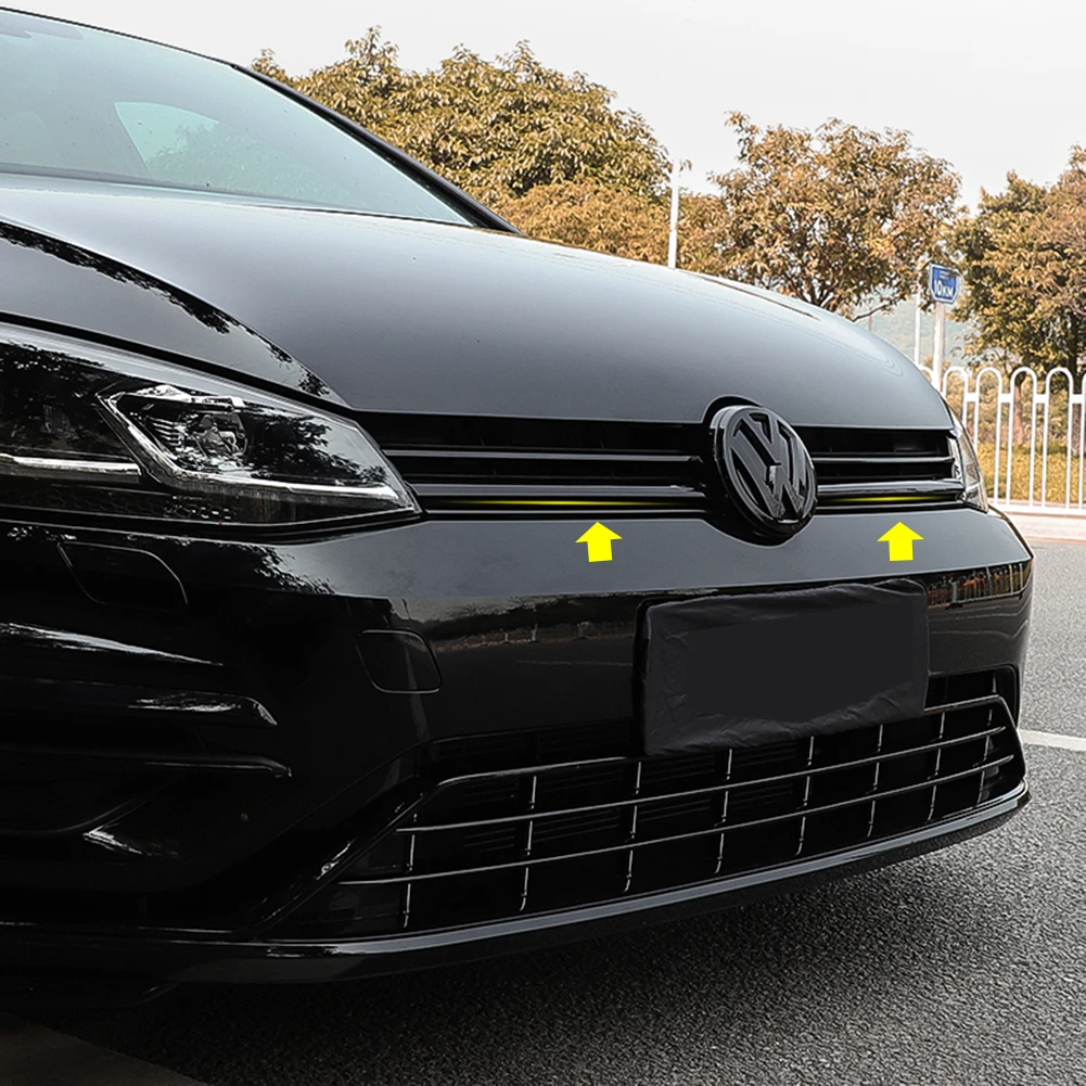 Car Glossy Black Front Bumper Grille Trim Grill Decoration Strip Cover ...