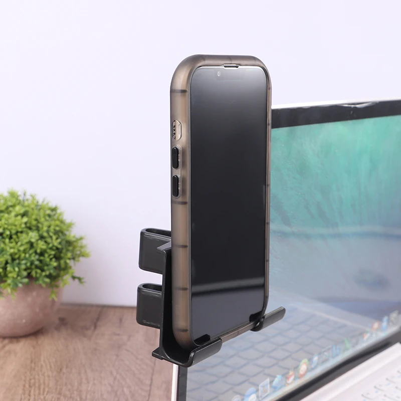 Notebook-Screen-Side-Phone-Holder-Clip-On-Monitor-For-Laptop-Or-Desktop ...
