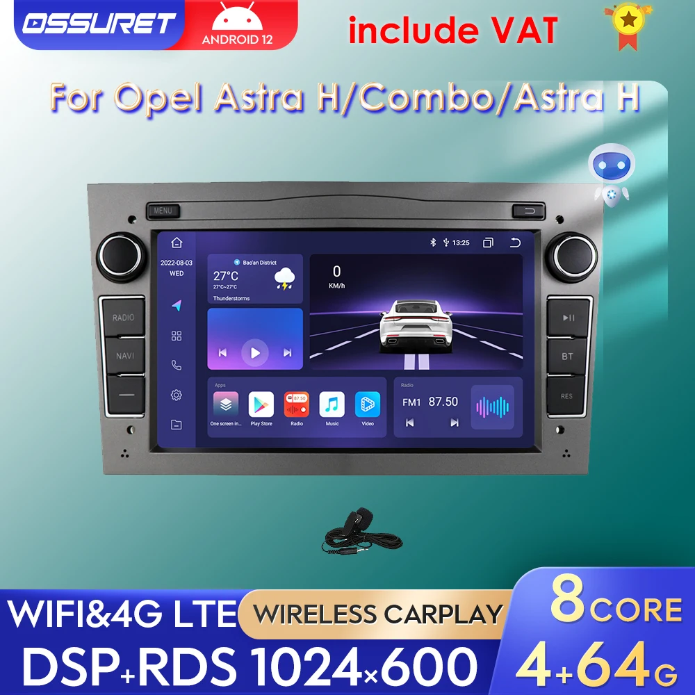 2 Din Android 12 Stereo Car Radio Multimidia Player Gps Navi For Opel ...