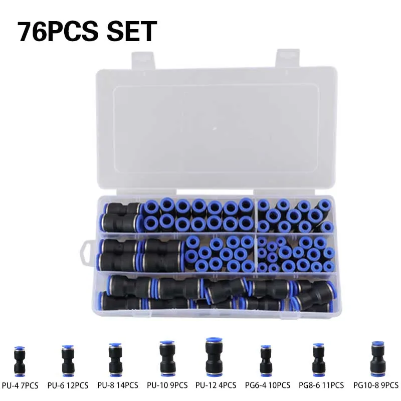 76PCS-Pneumatic-Fitting-Plastic-Connector-PU-4mm-PU-6mm-PU-8mm-PG8-6-10 ...