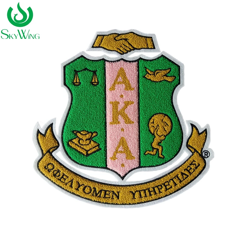 Large Size AKA Alpha Kappa Alpha Patch Chenille Greek Letters Zeta Phi Beta Iron on for Jacket ...