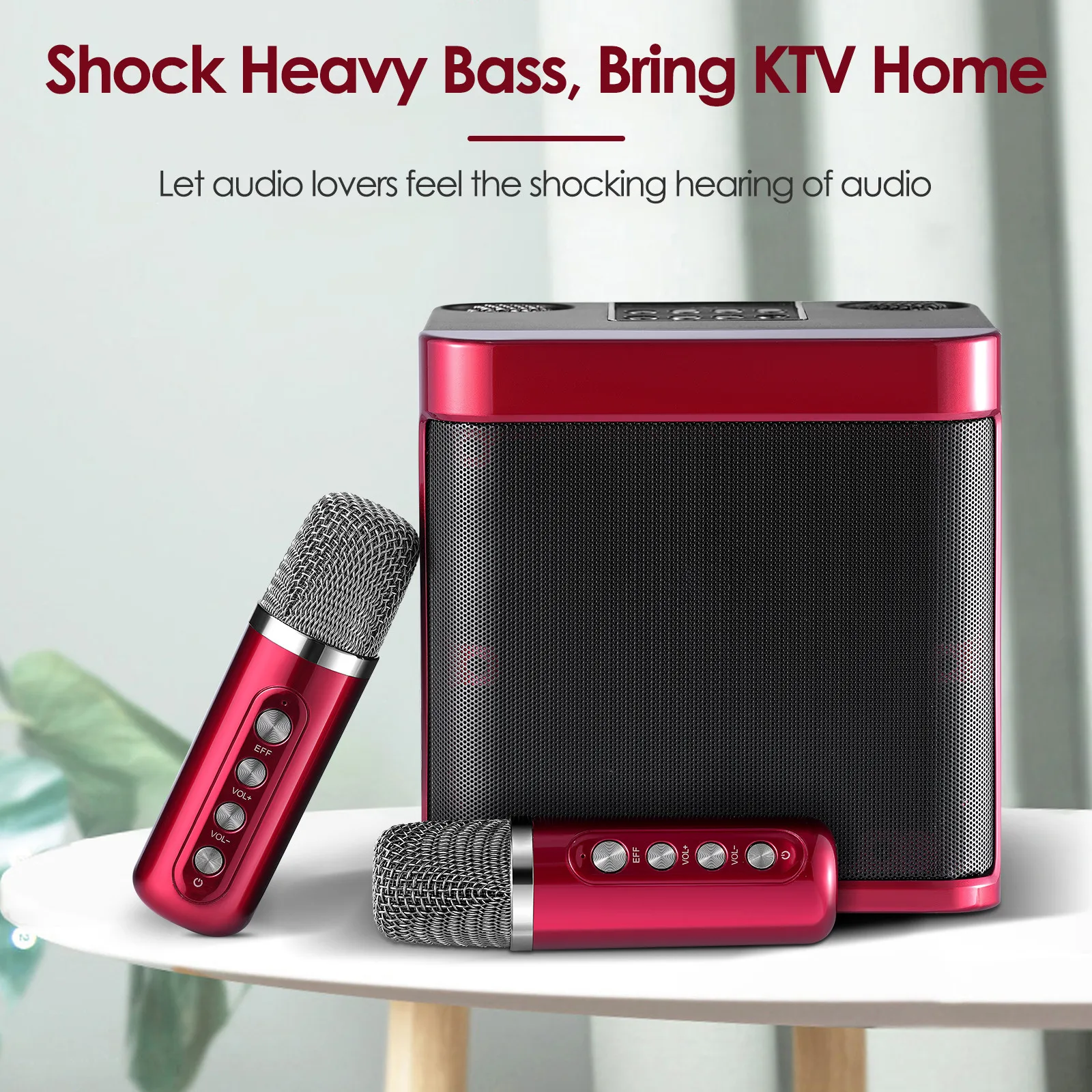 100W Family Ktv Speakers Stereo Wireless Bluetooth Speaker Children's Microphone Audio All in ...