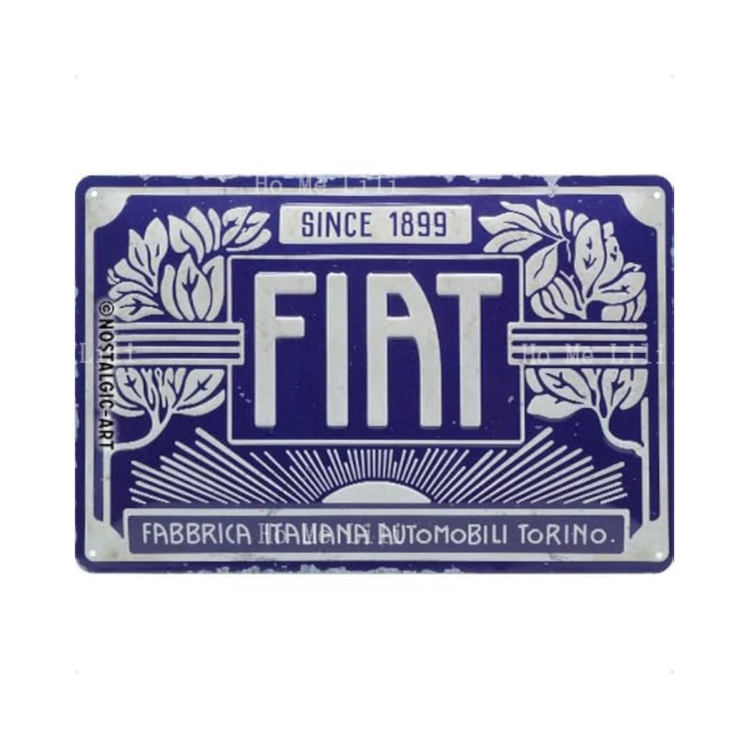 Letrero-de-hojalata-Retro-de-arte-nost-lgico-logotipo-de-Fiat-Since ...