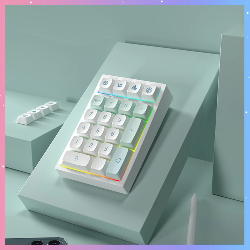 Keycool-K21-Mechanical-Numeric-Keypad-3-Mode-2-4G-BT-Type-C-RGB-Red ...