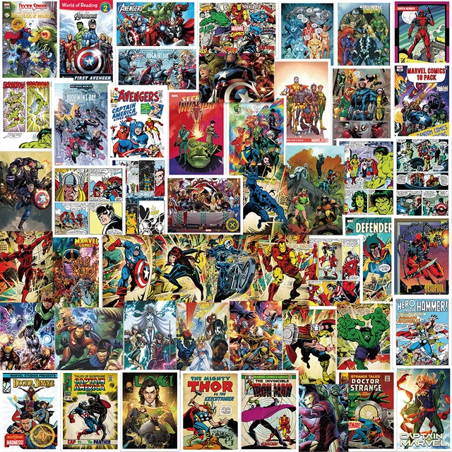 10/50Pcs Disney Marvel Decal Stickers Evengers Spiderman Captain ...