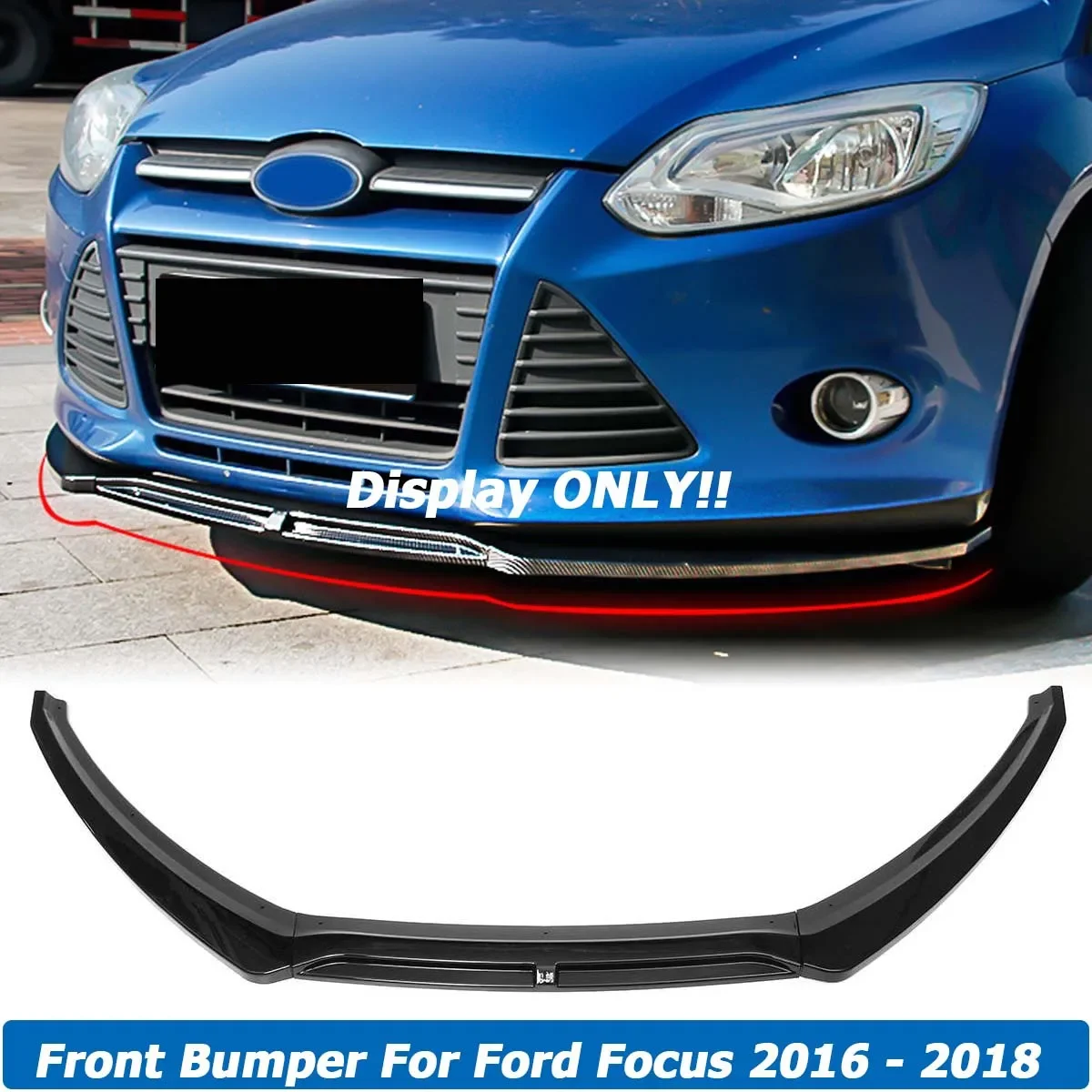 3PCS-Front-Bumper-Lip-Spoiler-Side-Lower-Splitter-Body-Kit-Guard ...