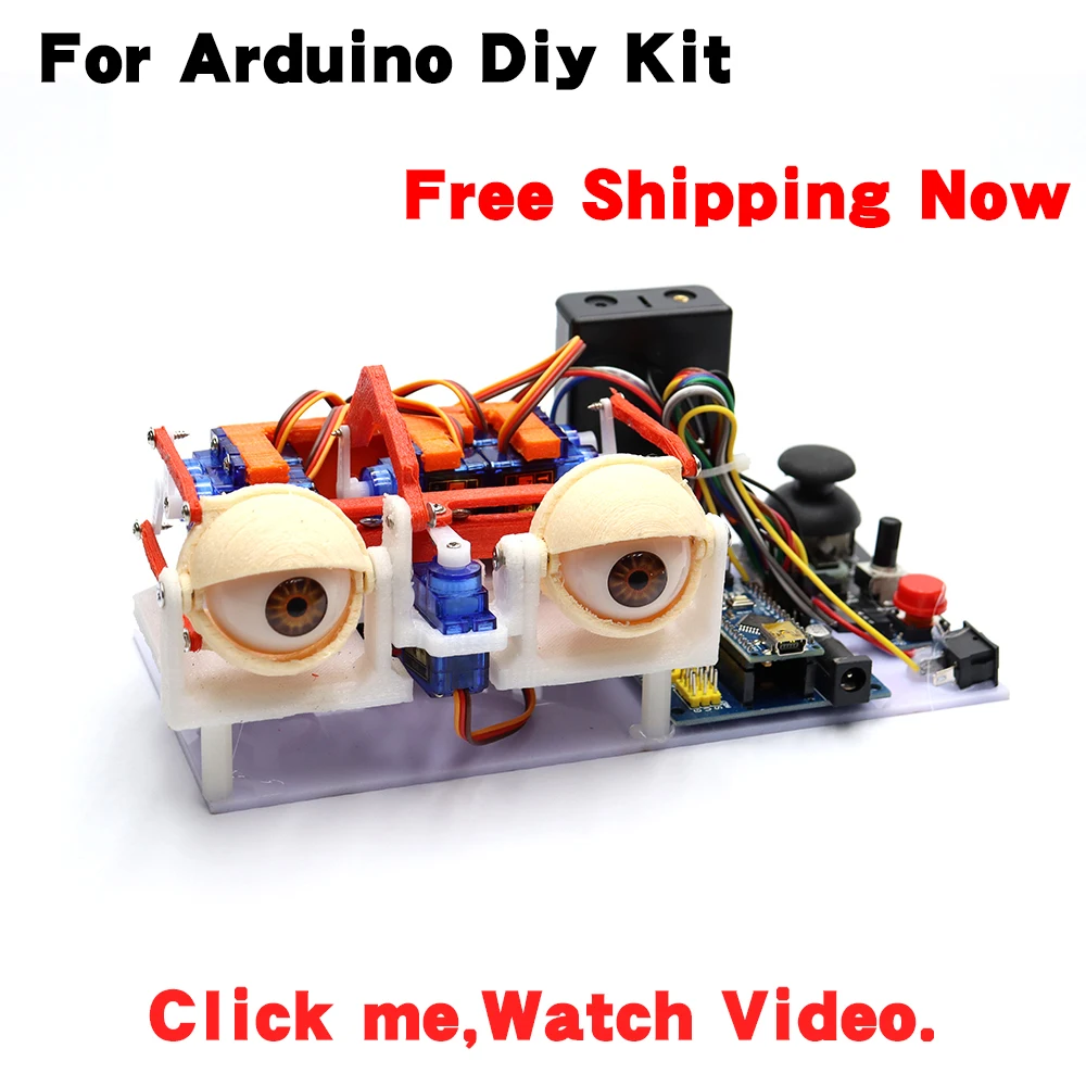 Animatronic olhos kit diy para arduino robô biônico sg90 controle servo joystick haste ...
