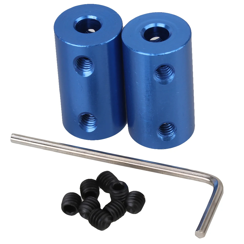 2 X Motor Gear Alum Shaft Connector Solid Rigid Coupling Coupler 5mm X ...