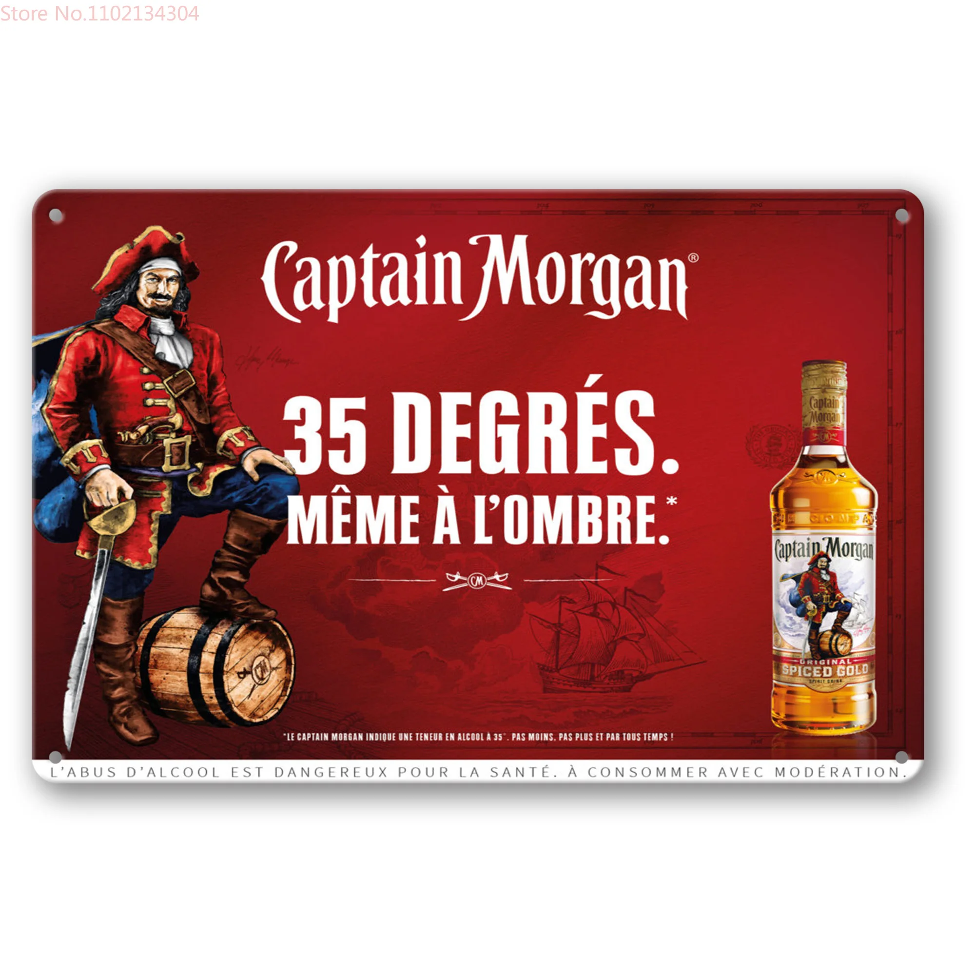 Spiced Rum Captain Morgan Double Sided Pub Sign 12 Inch, 55% OFF