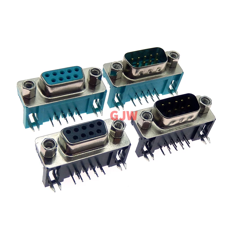 1PCS-DB9-DR9-Green-Black-PCB-Angle-90-connector-data-cable-connector ...