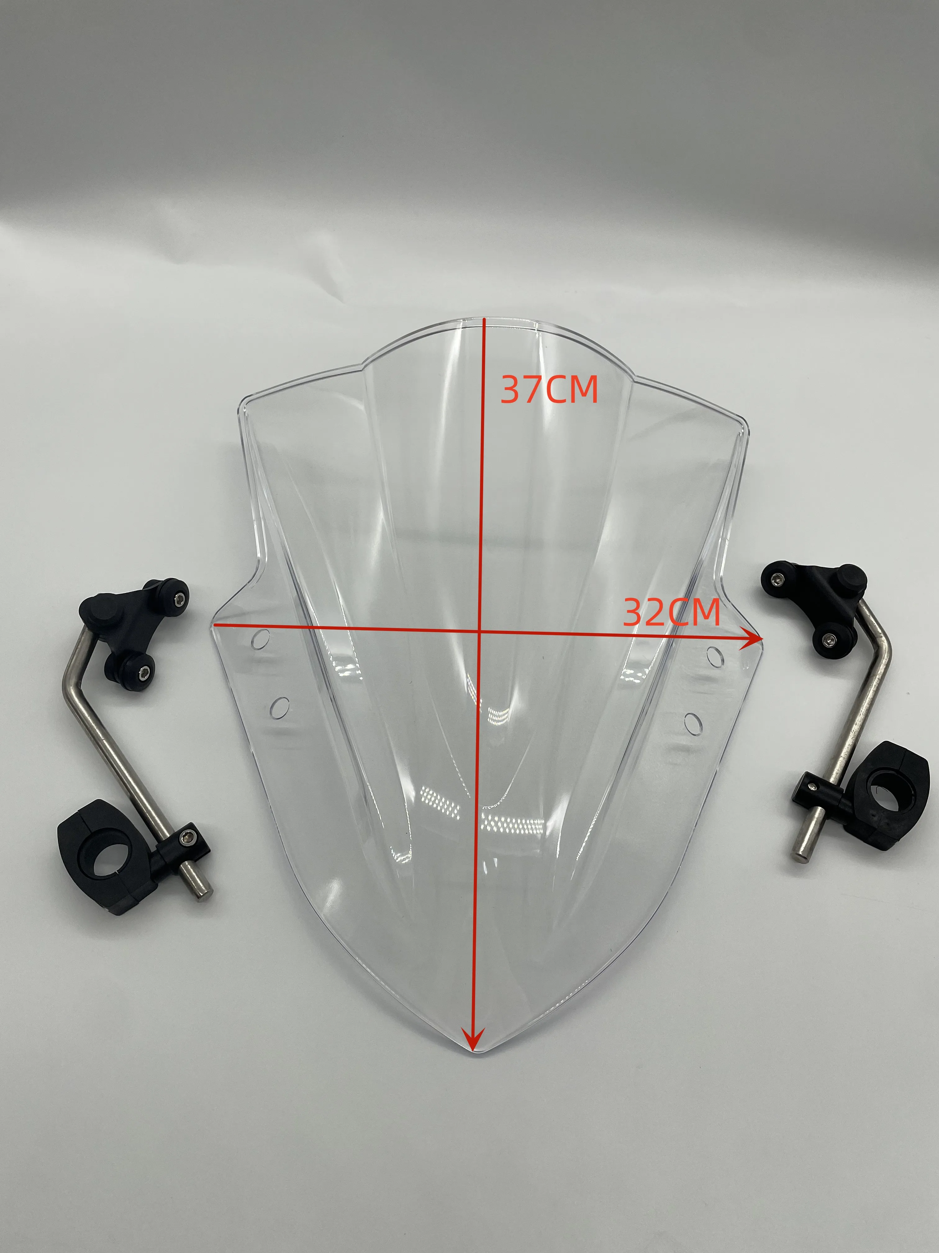 Donstoo motocicleta windshield windscreen com suporte ajustável tela de ...