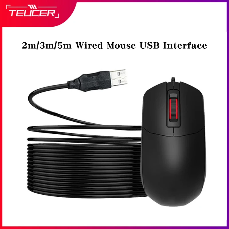 TEUCER Wired Mouse USB Interface 2m/3m/5m High Sensitivity Office ...