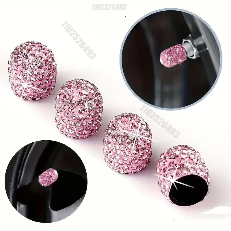 Diamond-Crystal-Motorcycle-Car-Tire-Valve-Caps-4-2pcs-Shining-Dust ...