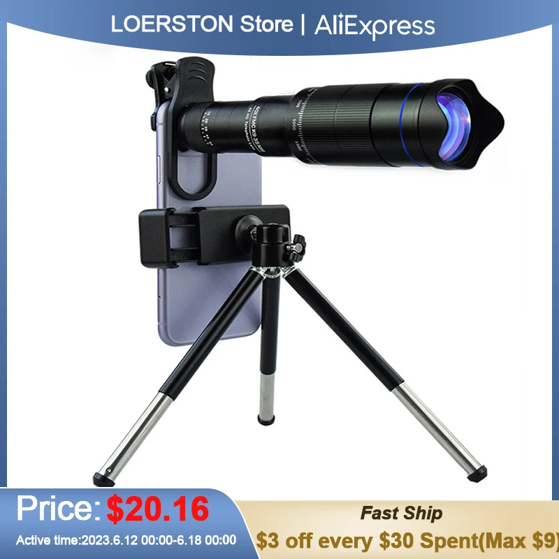 Hd 40x Zoom Telescope Telephoto Lens Monocular Phone Camera Lens Mini ...