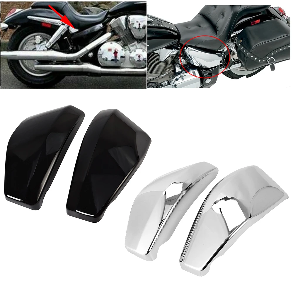 2PCS-ABS-Plastic-Chrome-Black-Battery-Side-Fairing-Covers-For-Honda ...