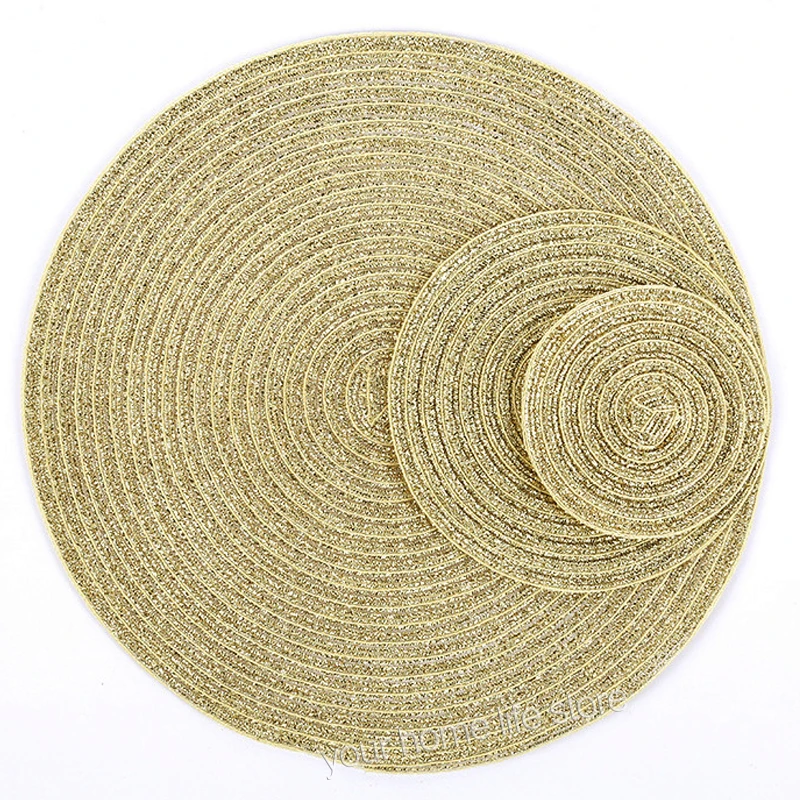 Round-Ramie-Insulation-Pad-Solid-Placemats-Linen-Table-Mats-Heat ...