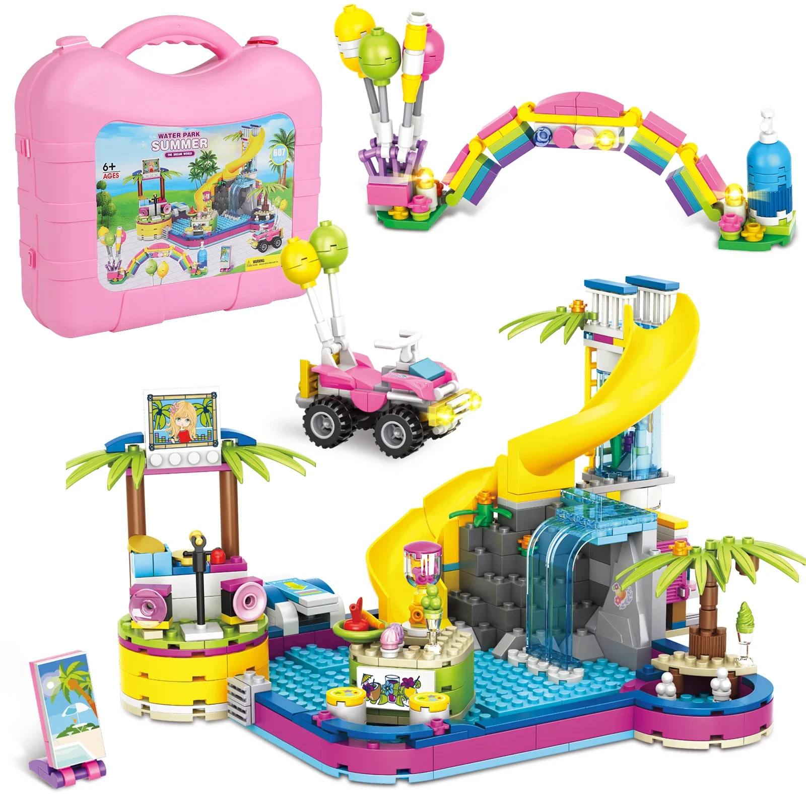 Friends Pool Party House Summer Holiday Water Park Building Blocks Set ...