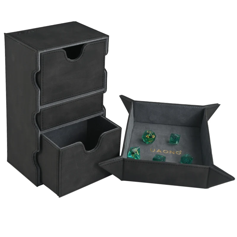 MTG-Card-Deck-Box-with-Dice-Rolling-Tray-Fits-200-Double-Sleeved-Cards ...