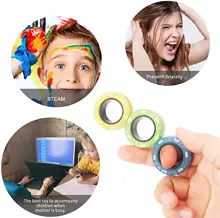 3pcs Finger Magnetic Rings Colorful Fidget Toy Set Adult Magnets ...