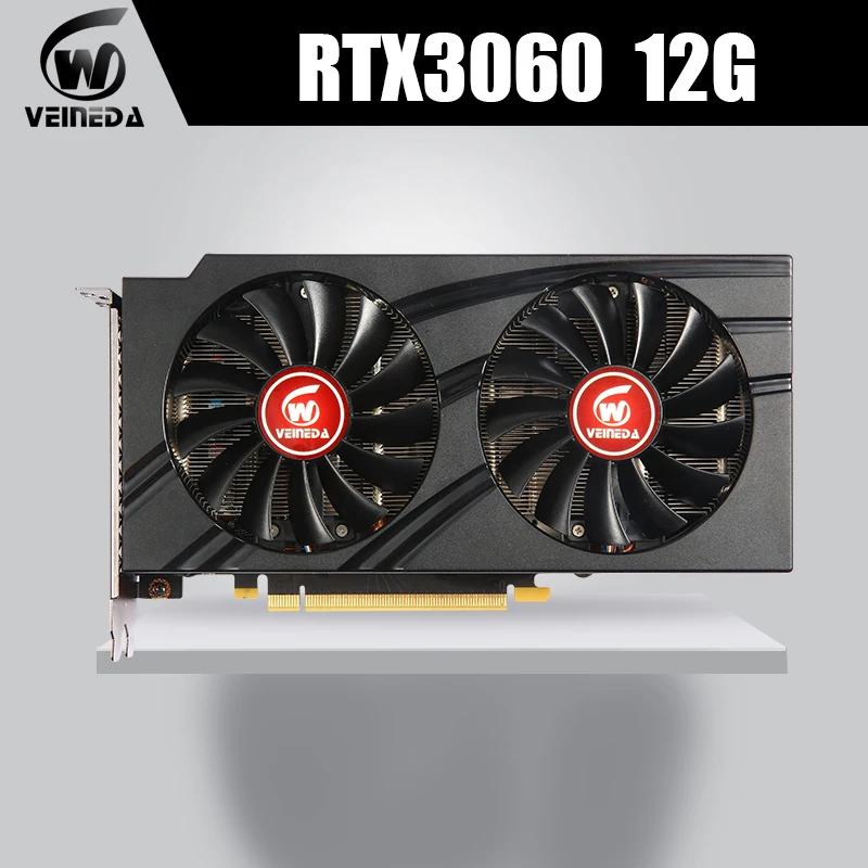 VEINEDA Kartu Grafis RTX 3060 12GB PC Gaming GPU GDDR6 192bit 8Pin HDMI ...