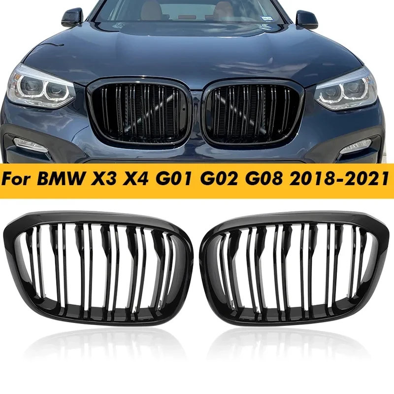 Double Slat Car Front Grill Grilles Kidney Grill For BMW 3 4 X3 G01 G08 ...