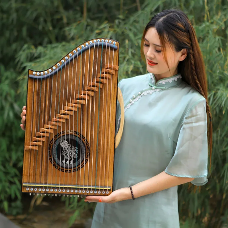 21-String-Mini-Guzheng-Finger-Trainer-Portable-Chinese-Zither ...