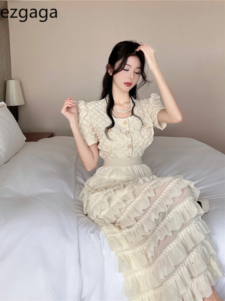 Long Skirt Ruffles Pleats | Vintage Long Skirt Pleated | Layered Ruffle ...