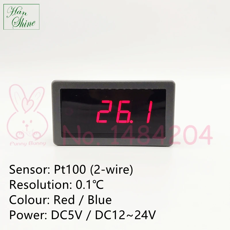Pt100-Temperature-Display-DC12V-24V-5V-Red-Blue-LED-0-1-C-Resolution ...
