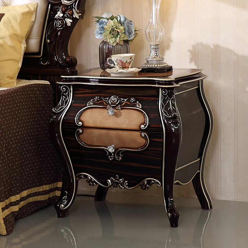 European style bedside table light luxury piano paint bright bedroom ...
