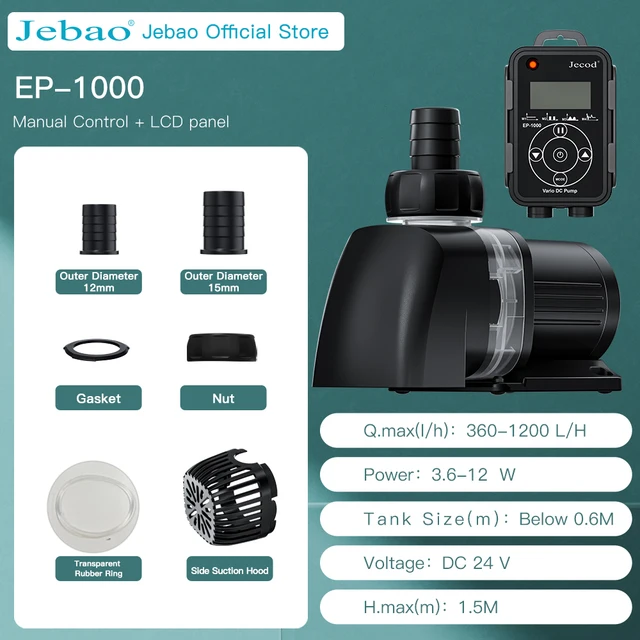 Jebao-bomba de agua sumergible ultrasilenciosa para estanque de peces, bomba de succión de fondo ...