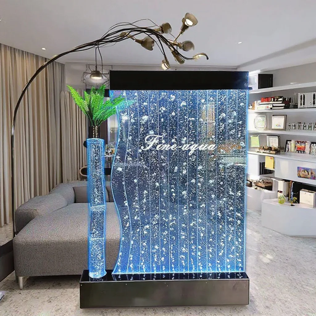 S Shaped Floor Standing Water Bubble Wall with Various LED Lights: A ...