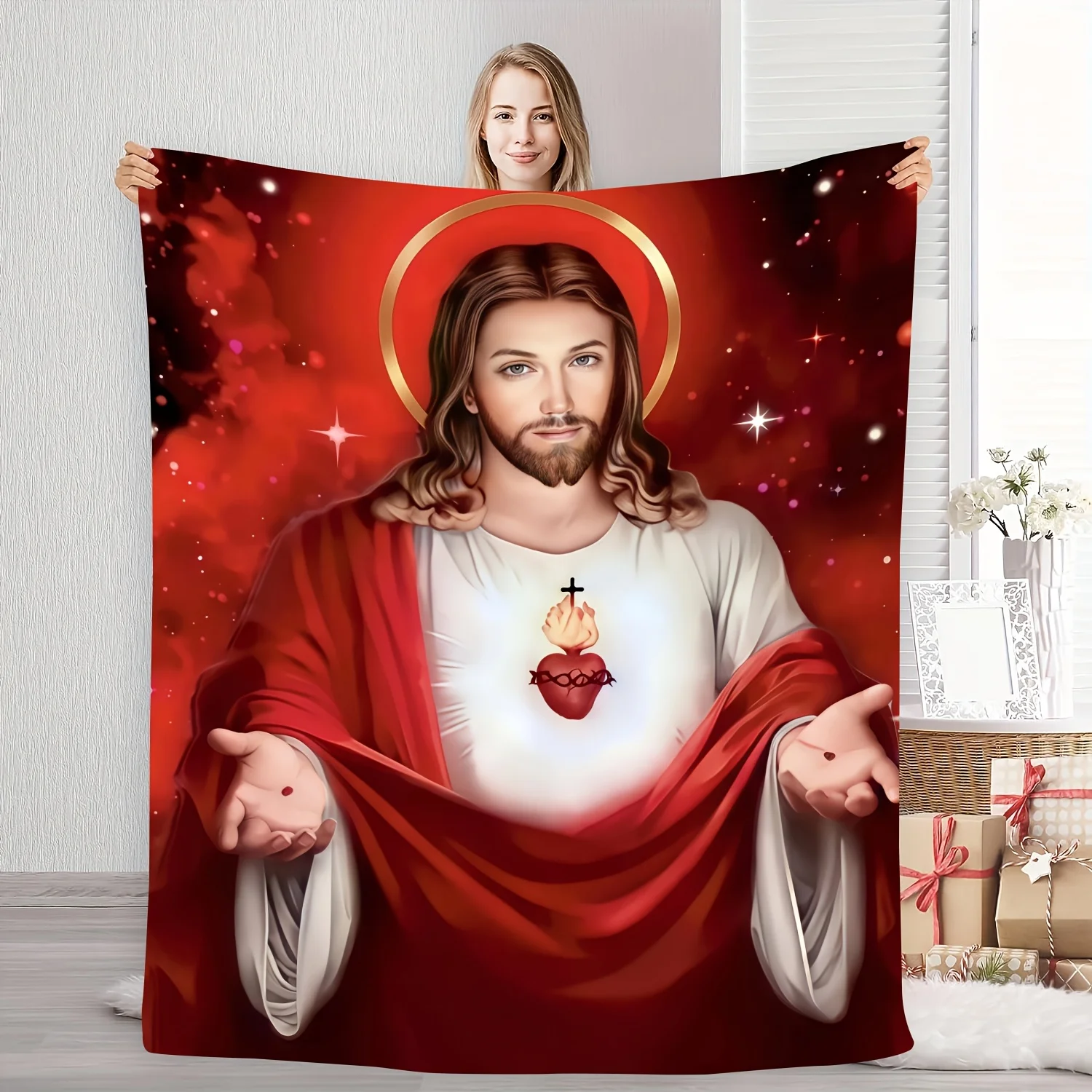 Manta de franela del Sagrado Jesús Sagrado Corazón, manta temática ...