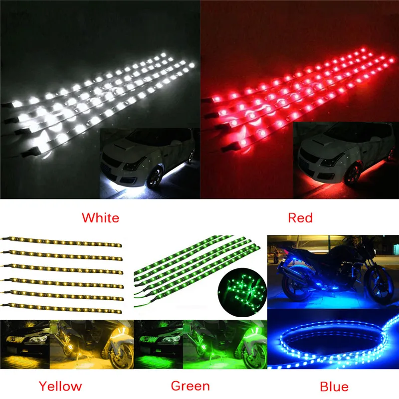 2-6PCS-Waterproof-DC-12V-Motor-LED-Strip-SMD-Underbody-Decorative-strip ...