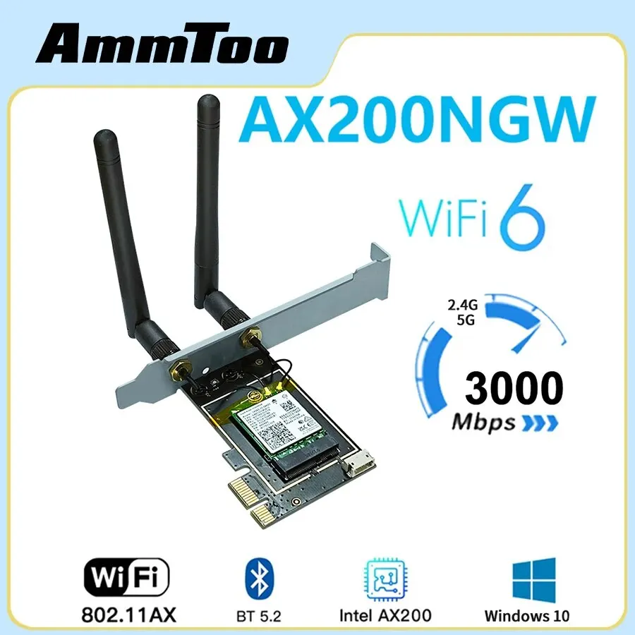 AMMTOO-WiFi6-Wireless-Network-Card-AX200-Dual-Band-Up-to-3000Mbps-PCI-E ...