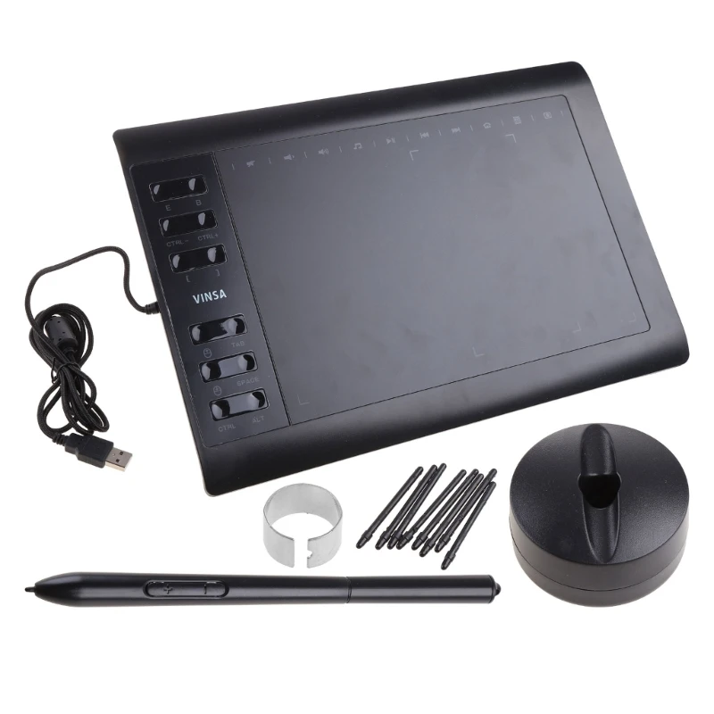 VINSA Graphics Drawing Tablet with Battery Free Stylus Refills 8192 ...