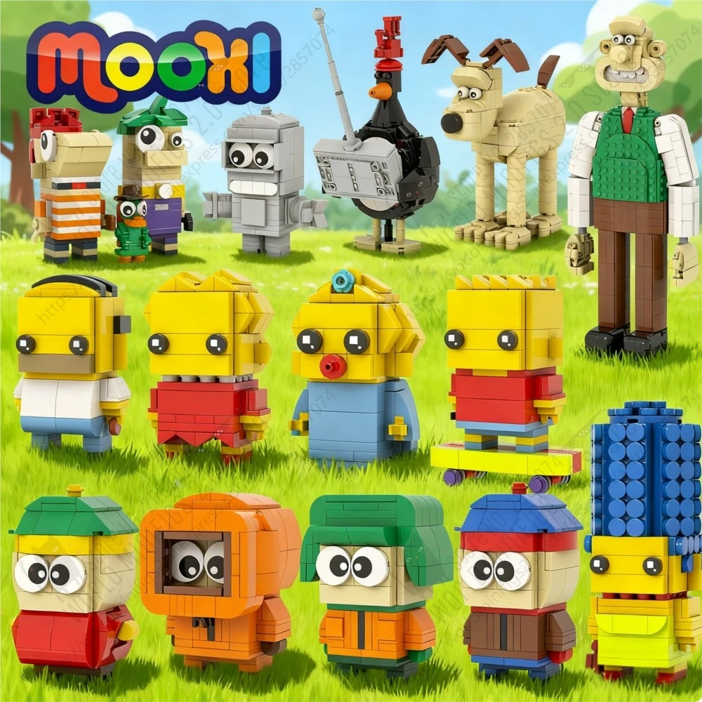 MOOXI Funny Animation Brickheaded Cartoon Anime Figures Building Blocks ...