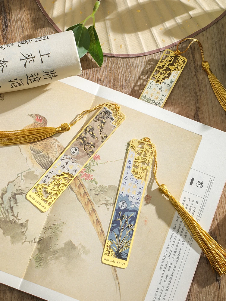Antique-exquisite-bookmark-metal-brass-bookmark-gift-box-merchandise ...
