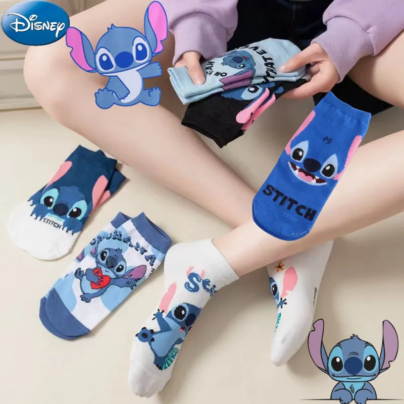 Disney-Stitch-Cartoon-Anime-Meias-para-mulheres-meia-curta-de-algod-o ...