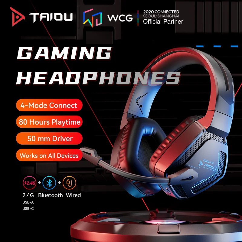 TAIDU T01 Gaming Headset High Quality Wireless Bluetooth Headphones ...