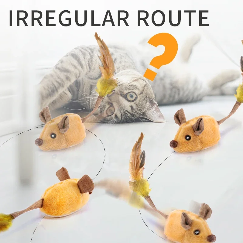 Smart Running Mouse Cat Toy Interactive Random Moving Electric Toys USB ...