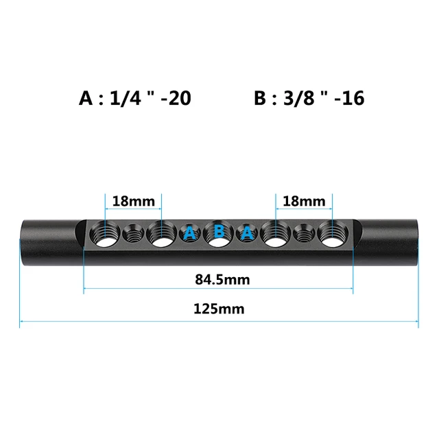 CAMVATE Aluminum 15mm Cheese Rod 197mm Long With 1/4"-20 & 3/8"-16 ...