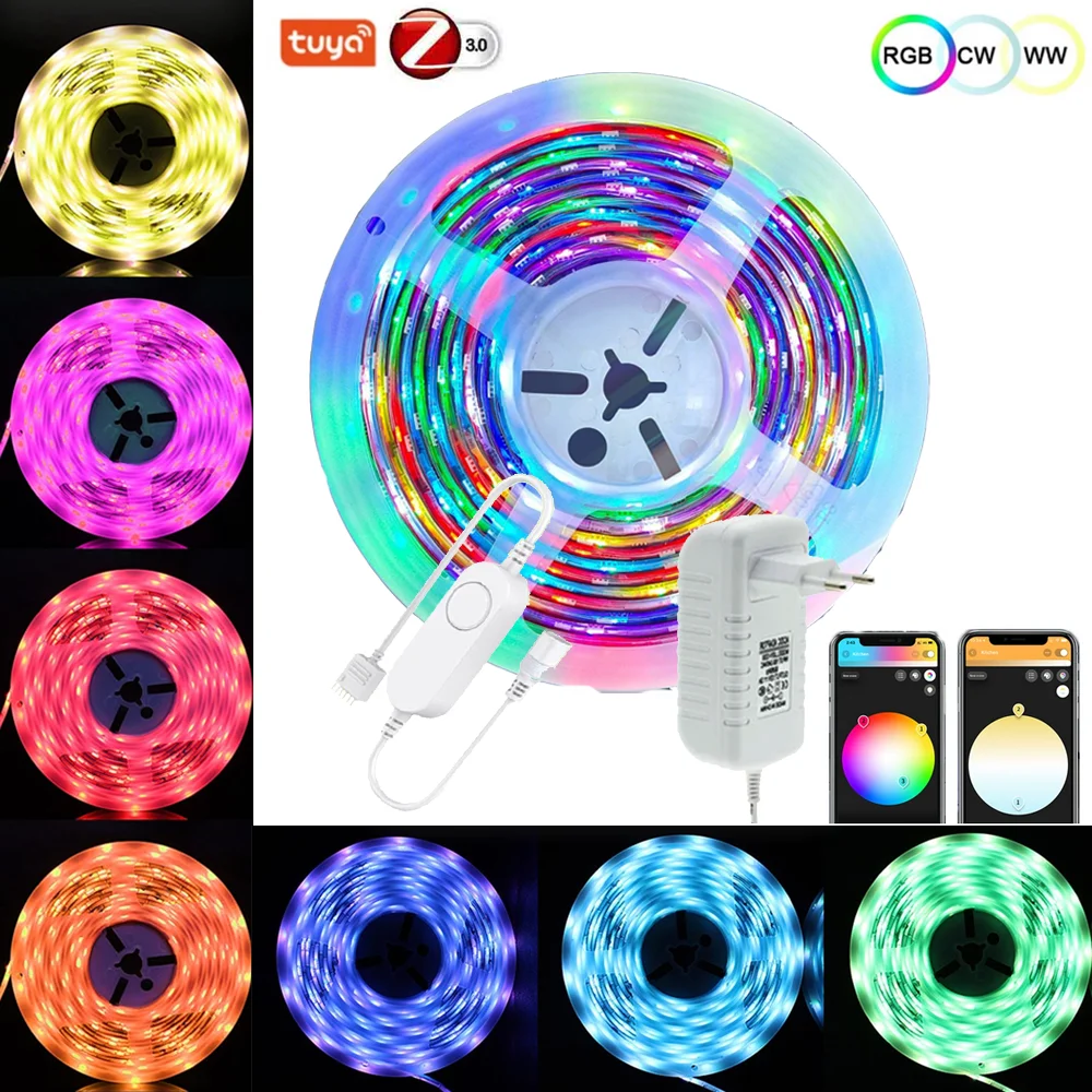 Dc12v 5050 Rgbcct Led Strip Lights Zigbee Tuya Mini Smart Led ...
