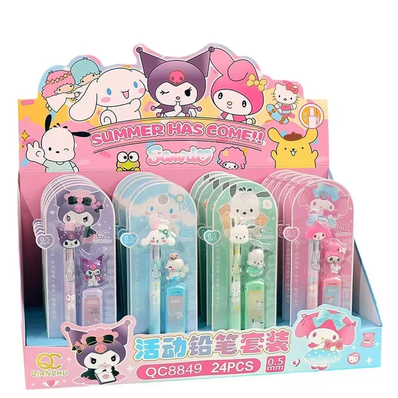 4 Styles Sanrio Kawaii Mymelody Kuromi Cinnamoroll Mechanical Pencil ...