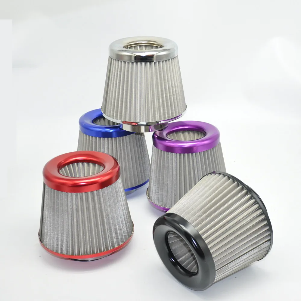 Stainless-Steel-Engine-Air-Filter-3-Round-Tapered-Universal-Cold-Air ...