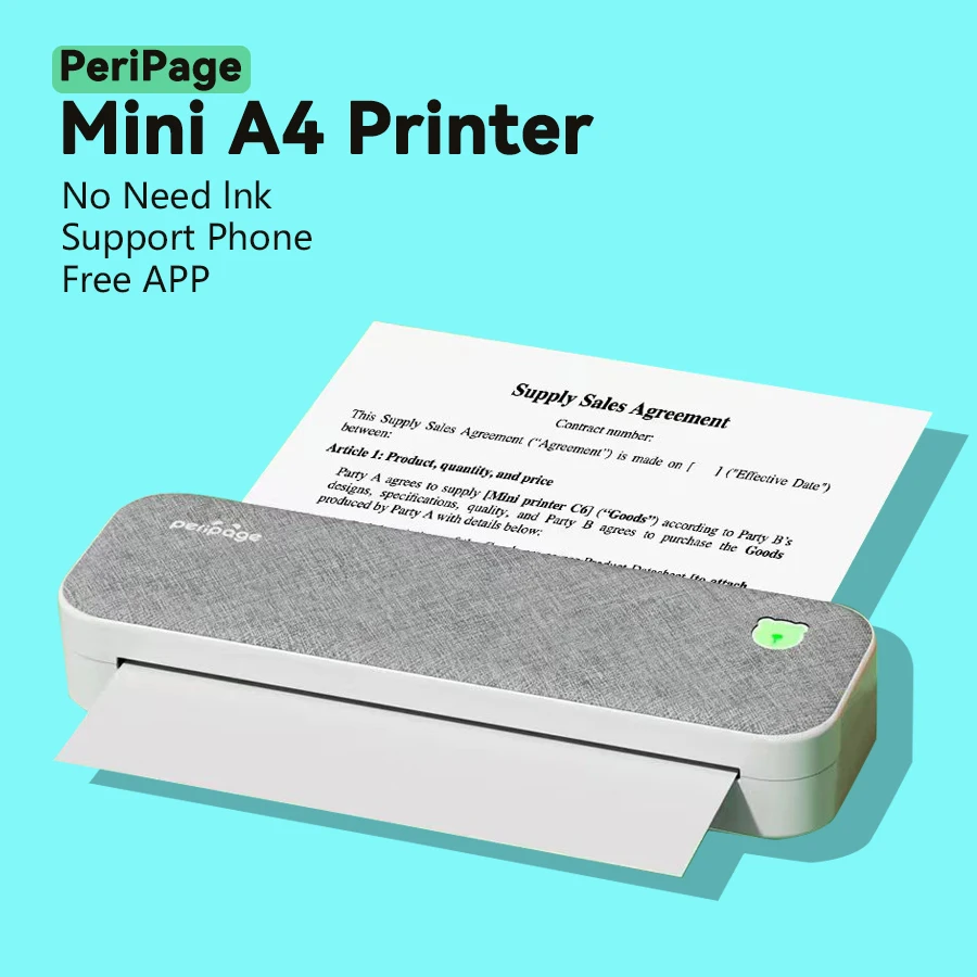 Peripage A40 Mini Ink-Less Thermal Paper Printer Portable For Office ...