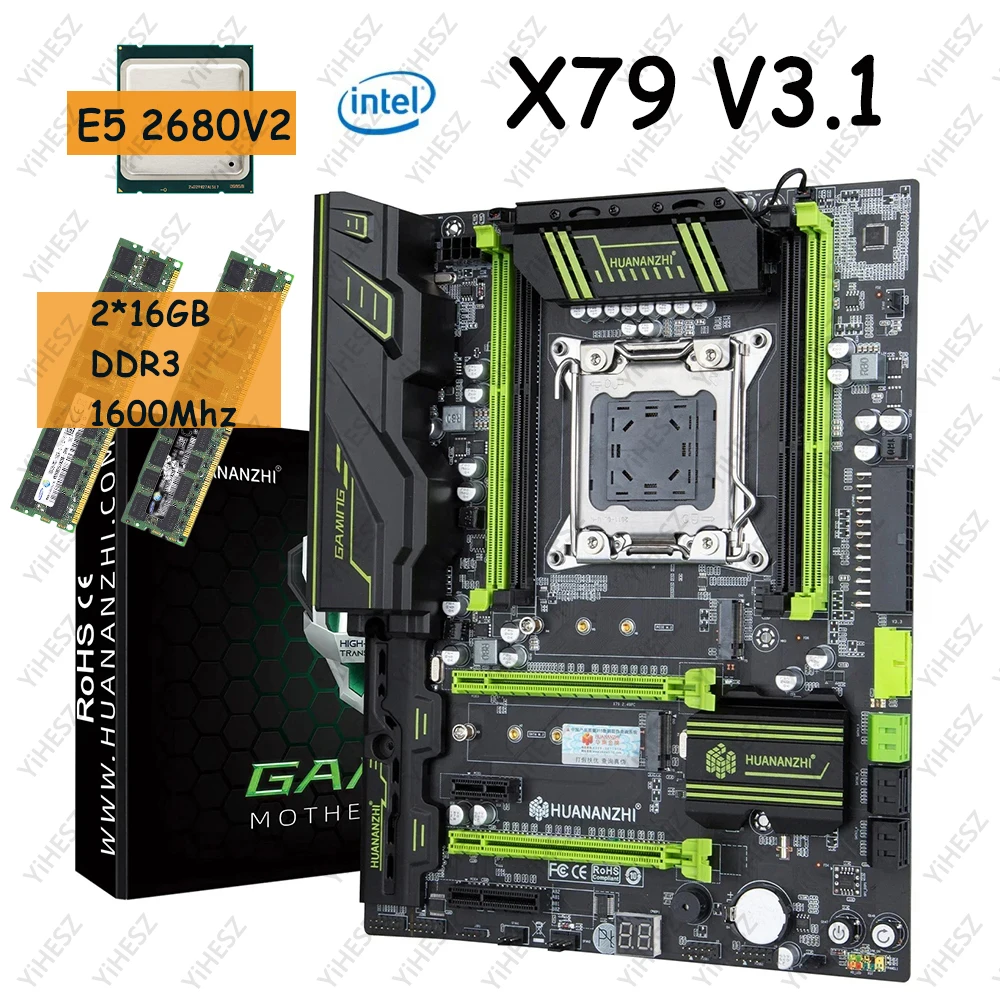 X79-Motherboard-Set-E5-2680-V2-Processor-LGA-2011-2x16GB-DDR3-1600Mhz ...
