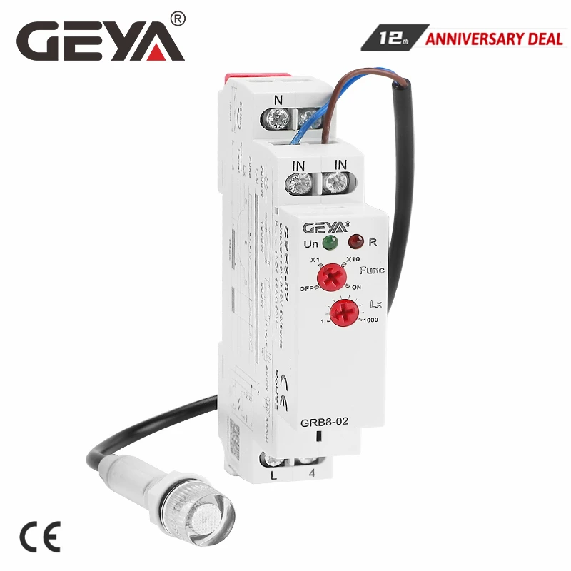 Geya Grb8-01/02 Twilight Switch Ac110v-240v Street Light Sensor Din ...